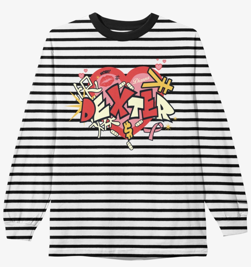 Famous Dex "heart" Striped Ls - Famous Dex - Free Transparent PNG ...
