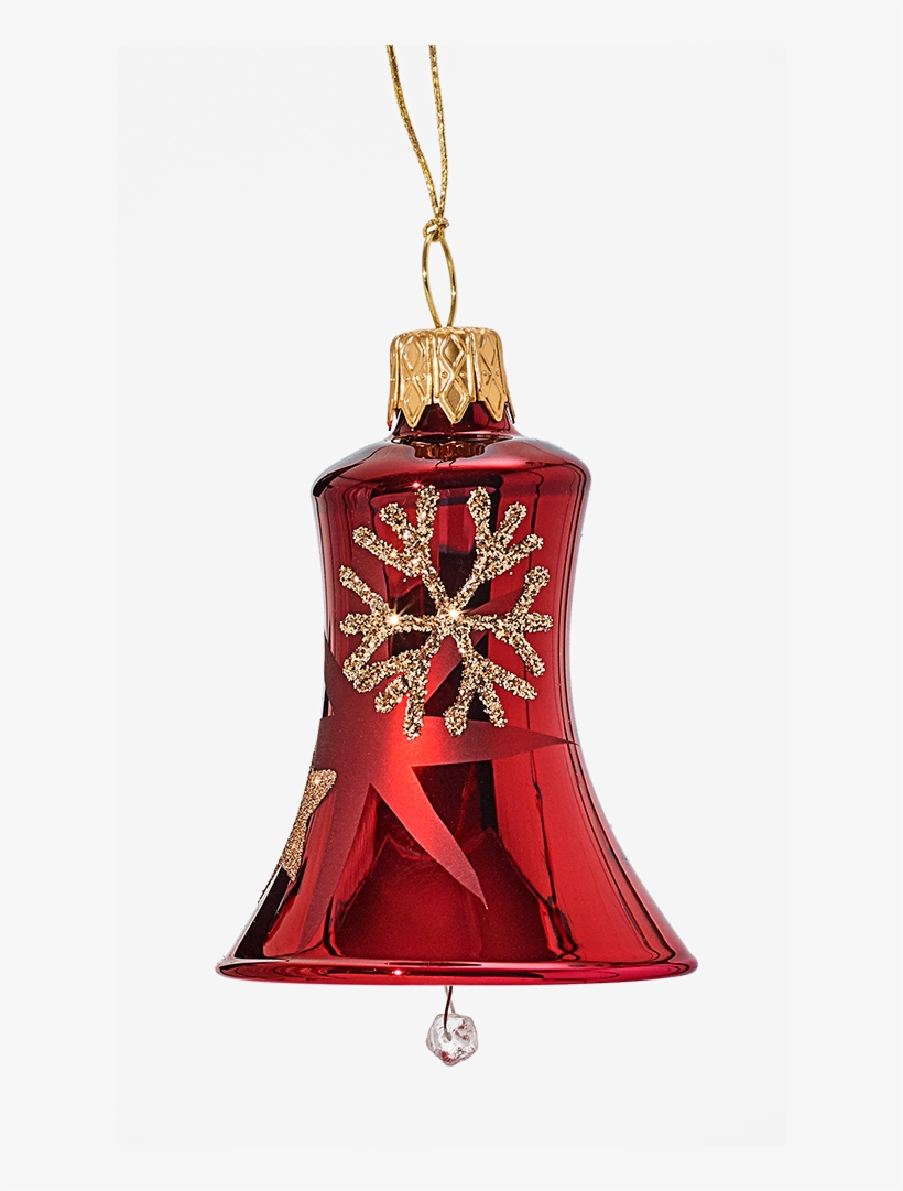Bell Red With Golden Stars And Flakes - Red - Free Transparent PNG ...