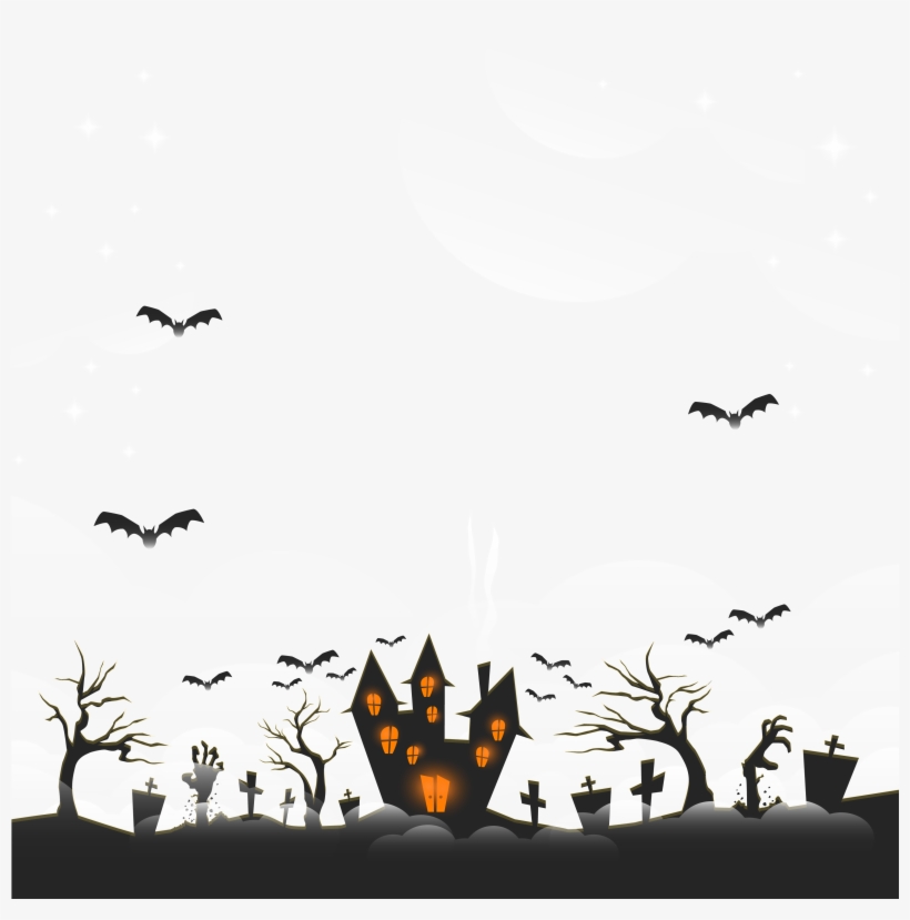 Vector Halloween Horror Ghost Castle - Halloween Banner Party ...