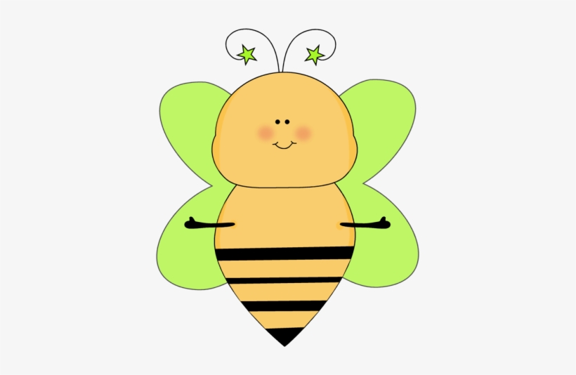 Green Star Bee Open Arms - My Cute Graphics Bee - Free Transparent PNG ...