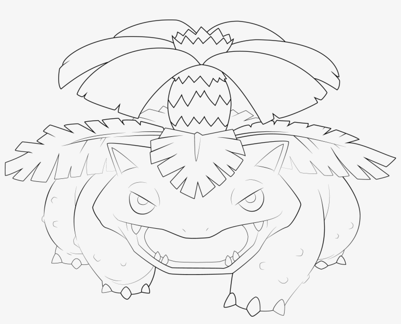 Venusaur Drawing At Getdrawings - Line Art - Free Transparent PNG ...