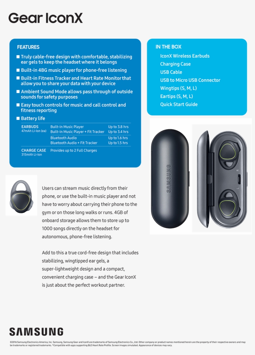 Overview - Samsung Gear Iconx Bt Headset & Fitness Tracker - Free ...
