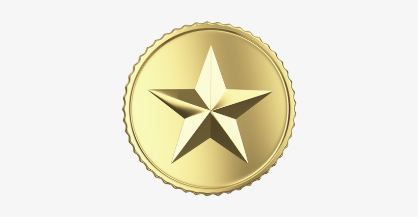 Gold Star In A Circle - Free Transparent PNG Download - PNGkey