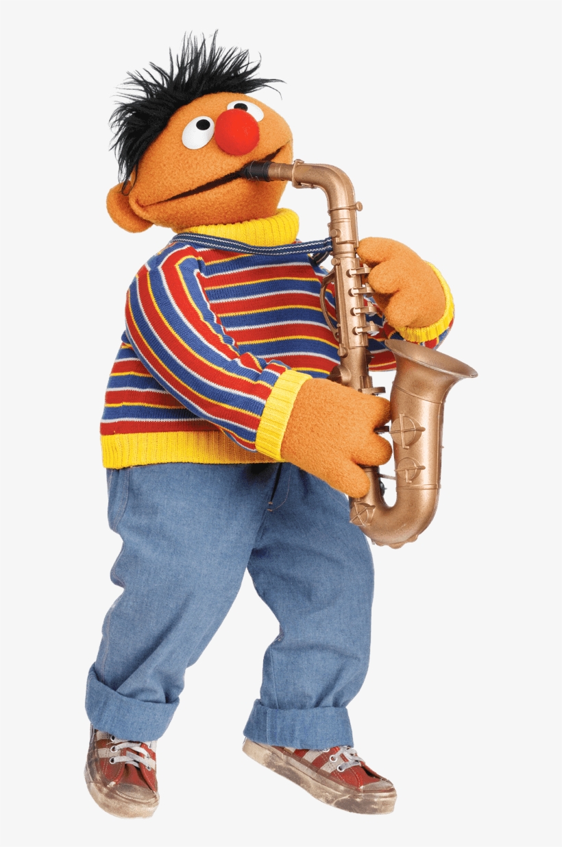 Sesame Street Ernie With Saxophone Png - Bert I Erni - Free Transparent ...