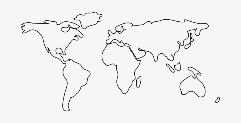 Map, World, Mundi, Earth, Continents - Earth Map Black And White - Free ...
