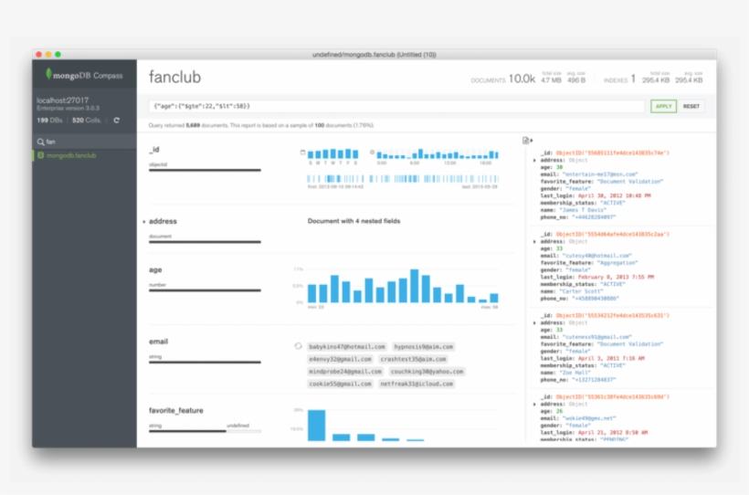 Mongodb Compass Analyzes Your Documents And Displays - Mongodb Compass ...