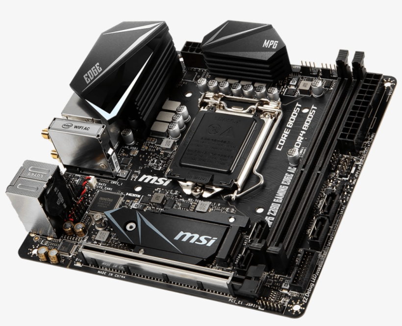 Msi Mpg Z390i Gaming Edge Ac - Motherboard - Free Transparent PNG ...
