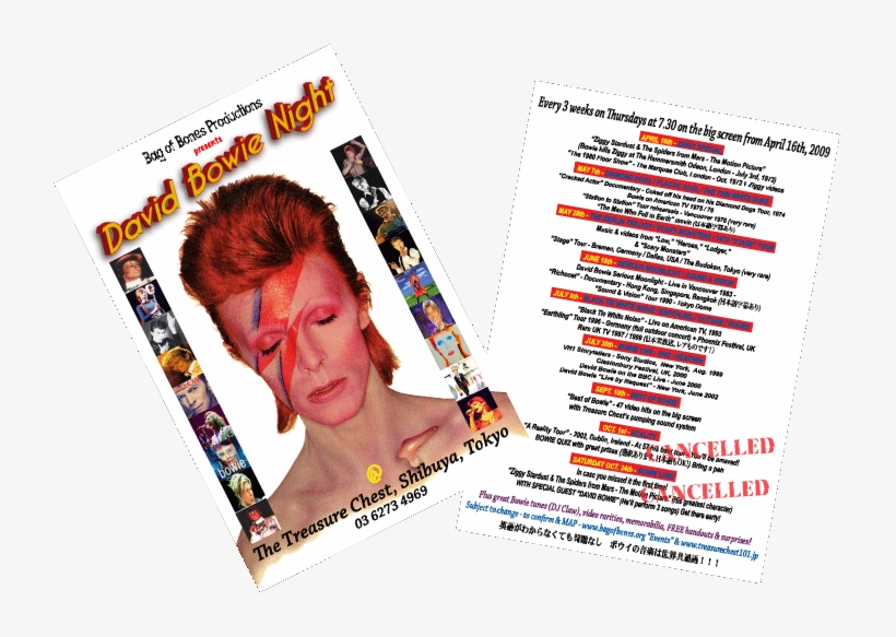 David Bowie Night In Tokyo Flyer - Tokyo - Free Transparent PNG ...