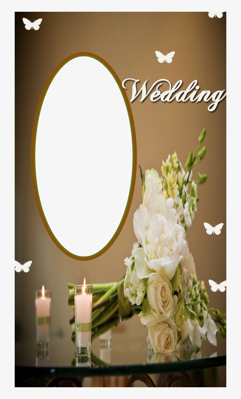 Wedding Frame With Flower - Wedding - Free Transparent PNG Download ...