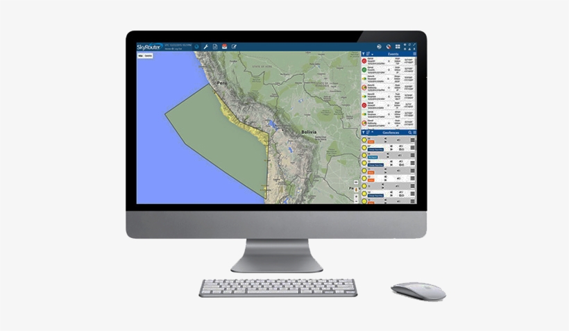 Computer With A Map On The Screen - Computer - Free Transparent PNG ...