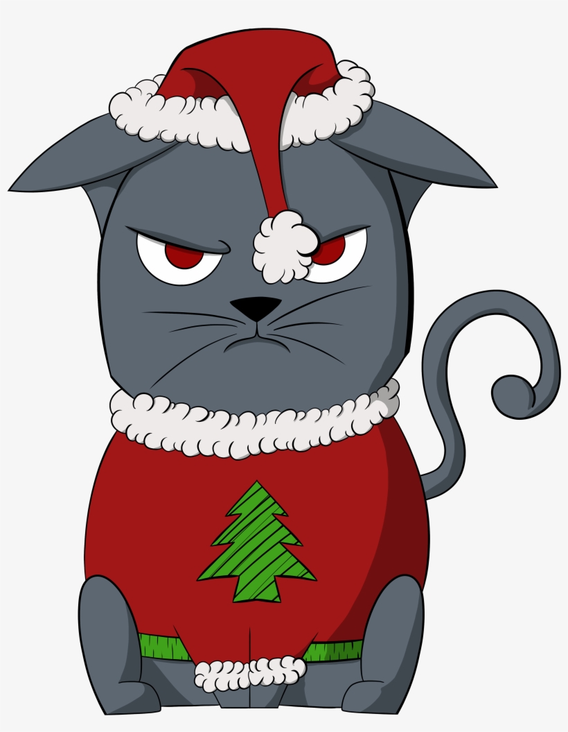 Angry Xmas Cat - Cat - Free Transparent PNG Download - PNGkey