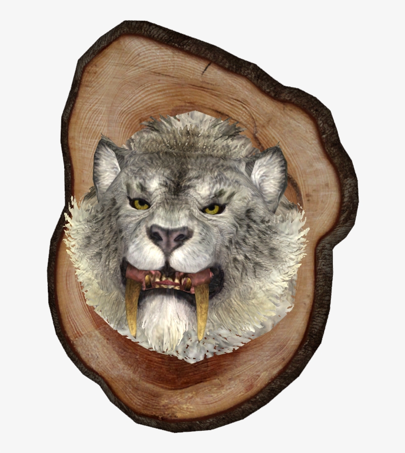 Mounted Snowy Sabre Cat Head - Skyrim Saber Cat Trophy - Free ...