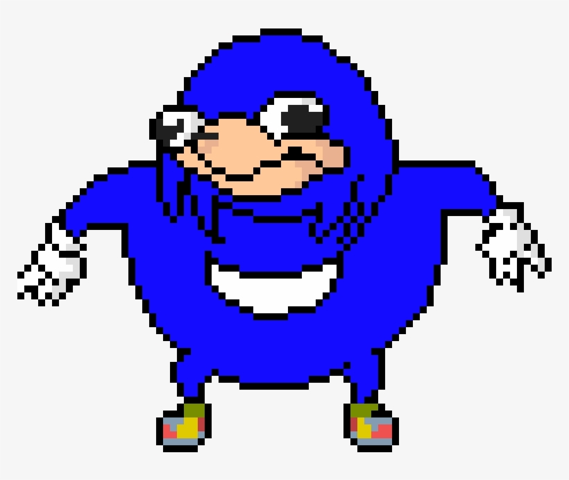 Blue Ugandan Knuckles - Uganda Knuckles Pixel Art - Free Transparent ...