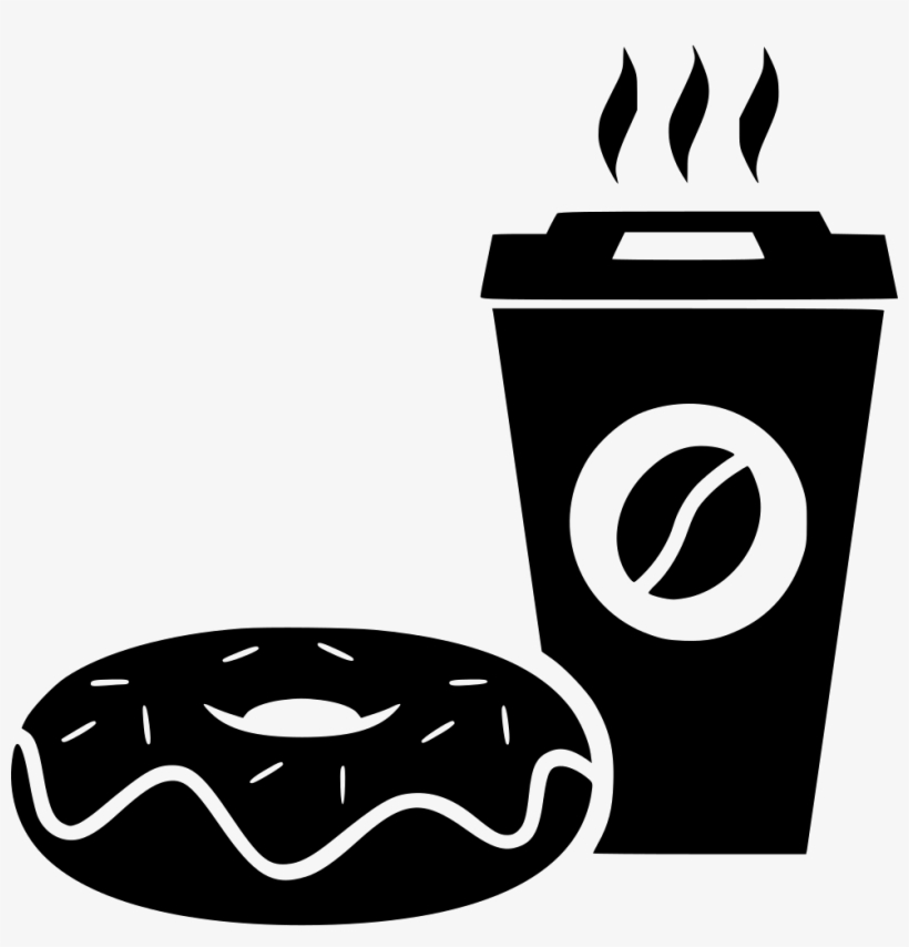 Donut Bakery Doughnut Coffee Paper Cup Hot - Coffee And Donut Icon ...