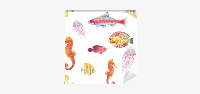Watercolor Tropical Fish Seamless Pattern - Watercolor Painting - Free ...