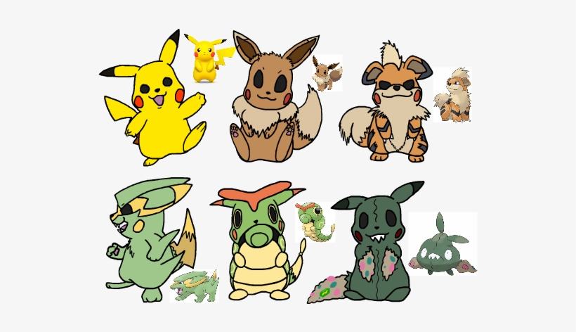 I Made A Pokemon Variations For Pikachu With Eevee, - Growlithe And ...