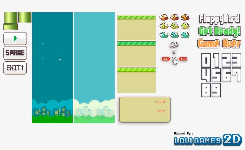 Flappy Bird Pipes Png - Fappy Bird Sprite Png - Free Transparent PNG ...