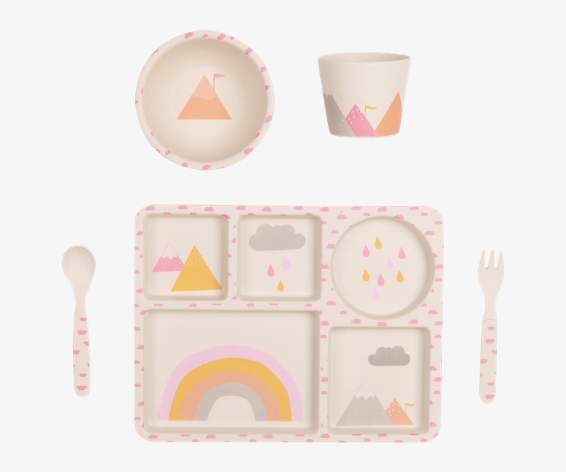 Love Mae Rainbows 5 Pc Set Bamboo Dinnerware - Free Transparent PNG ...