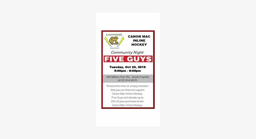 October 23rd Five Guys Fundraiser - Label - Free Transparent PNG ...
