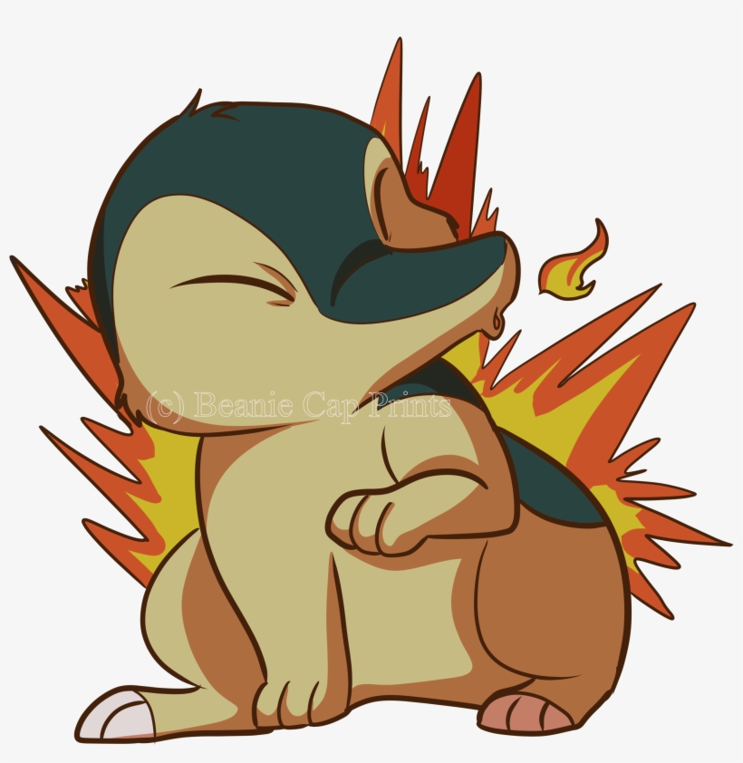 Cyndaquil Sticker Beanie Cap Prints Png Cyndaquil Sticker - Cartoon ...
