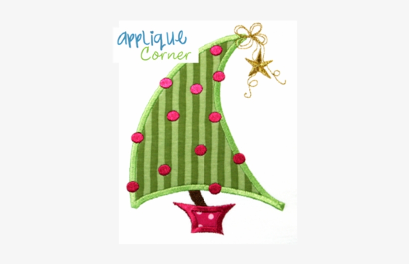 Christmas Tree Tilted Applique Design - Appliquecornerdesign Instant ...