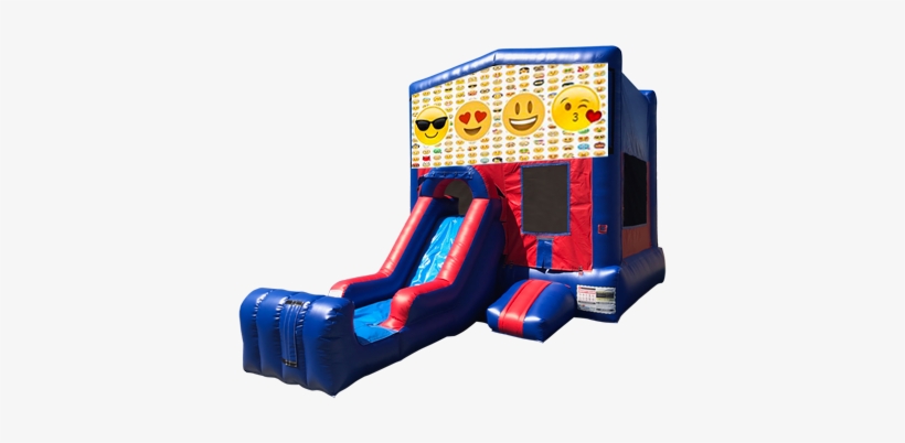 Emoji Mini Red & Blue Bounce House Combo W/ Single - Descendants Bounce ...