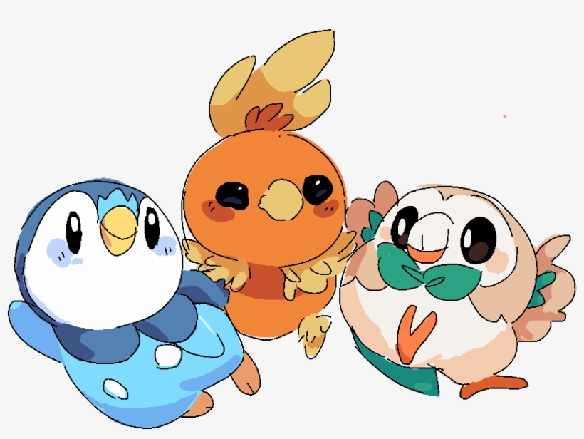 Image - Torchic Piplup Rowlet Birds - Free Transparent PNG Download ...