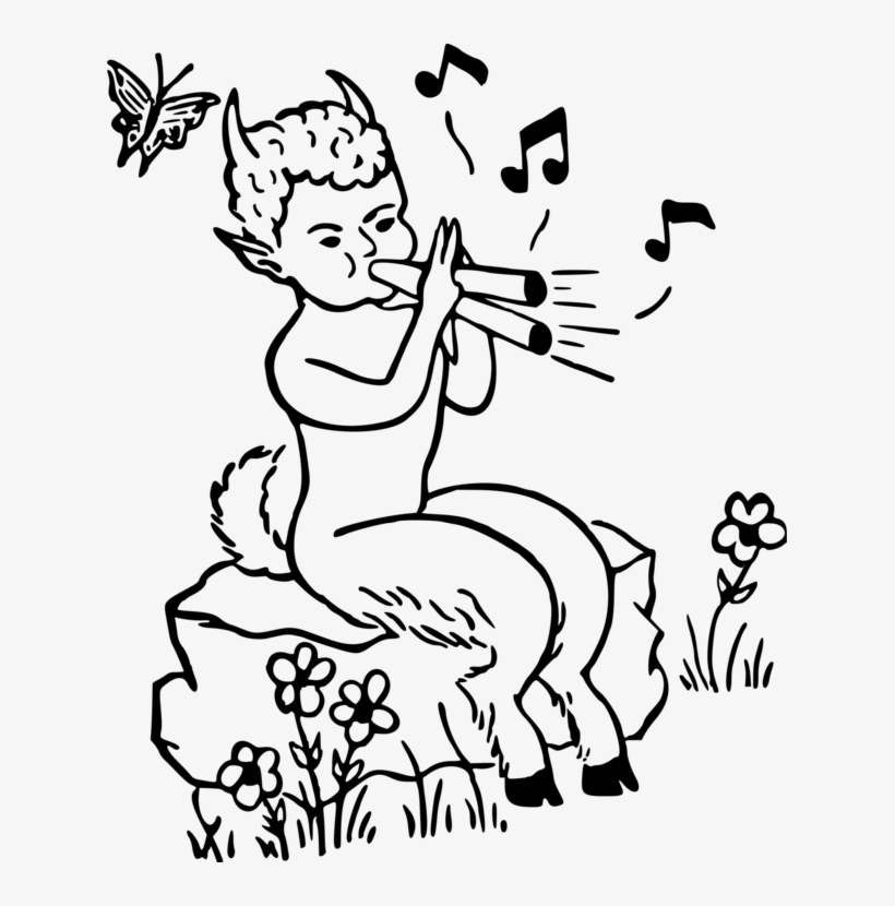 Faun Black And White Goat Music Visual Arts - Faun Clipart - Free ...
