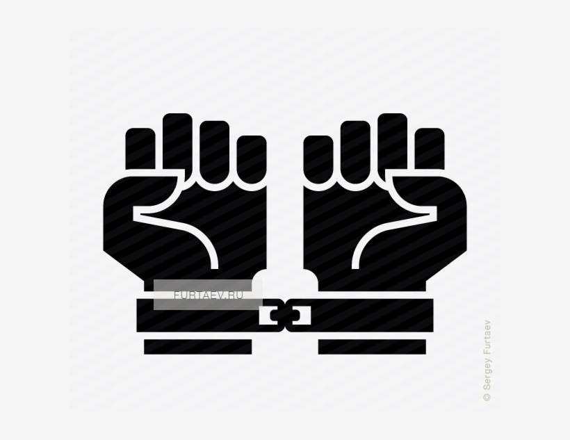 Vector Icon Of Hands In Handcuffs - Chained Hands Icon - Free ...