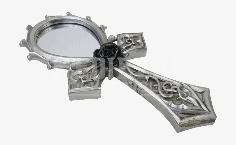 Item - Alchemy Gothic, Gothic Ankh Hand Mirror - Free Transparent PNG ...