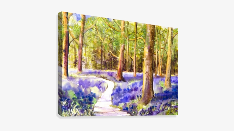 Bluebell Wood Canvas Print - Painting - Free Transparent PNG Download ...