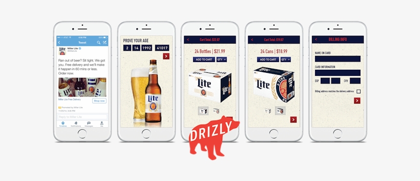 Miller Lite Drizly Partnership - Drizly - Free Transparent PNG Download ...