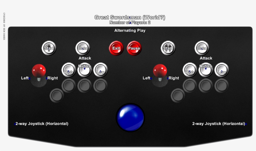 Cabinet Great Swordsman - Virtua Fighter 3 Controls - Free Transparent ...