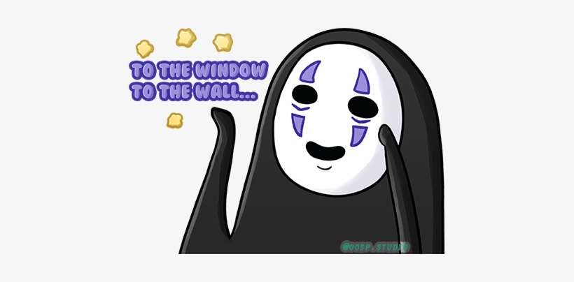 No Face Studio Ghibli Peeking Style Sticker Decal • - Cartoon - Free ...