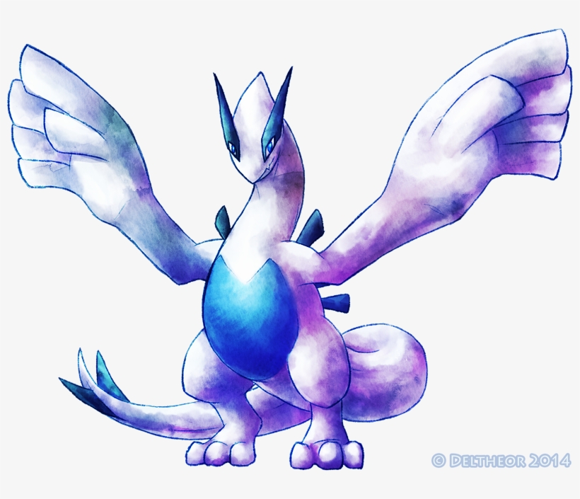 Lugia Watercolor By Deltheor On Deviantart - Lugia With Transparent ...
