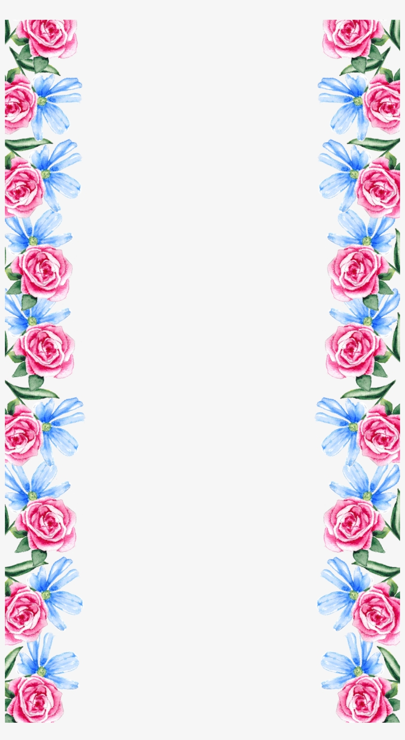 Watercolor Border - Garden Roses - Free Transparent PNG Download - PNGkey
