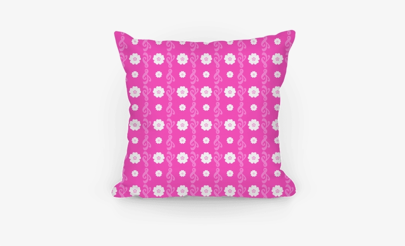 Pink Flowers And Filigree Stripes Pillow - Cushion - Free Transparent ...