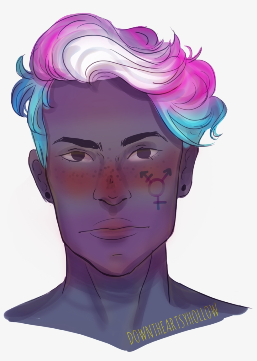 Artsy Drawing Portrait - Transgender Art - Free Transparent PNG ...