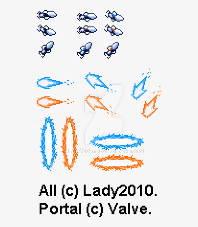 Portal'' Sprites By Lady2010 On Deviantart - Sprite - Free Transparent ...