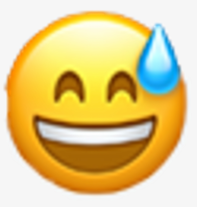 Yellow Emoji Face Blue Sweat Tear Smile Remixit Flouris - Manny Mua ...