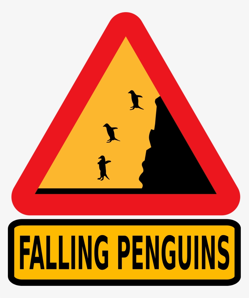 How To Set Use Warning Falling Penguins Clipart - Free Transparent PNG ...