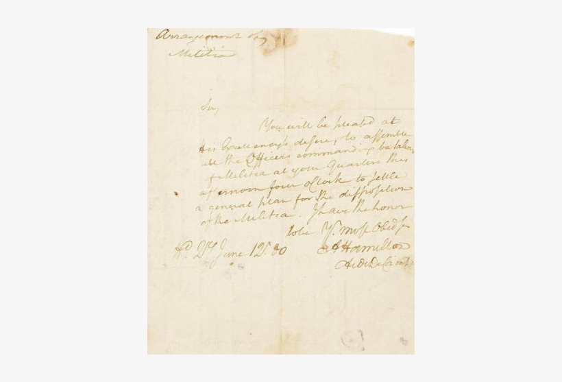 Autographed By Alexander Hamilton - Handwriting - Free Transparent PNG ...
