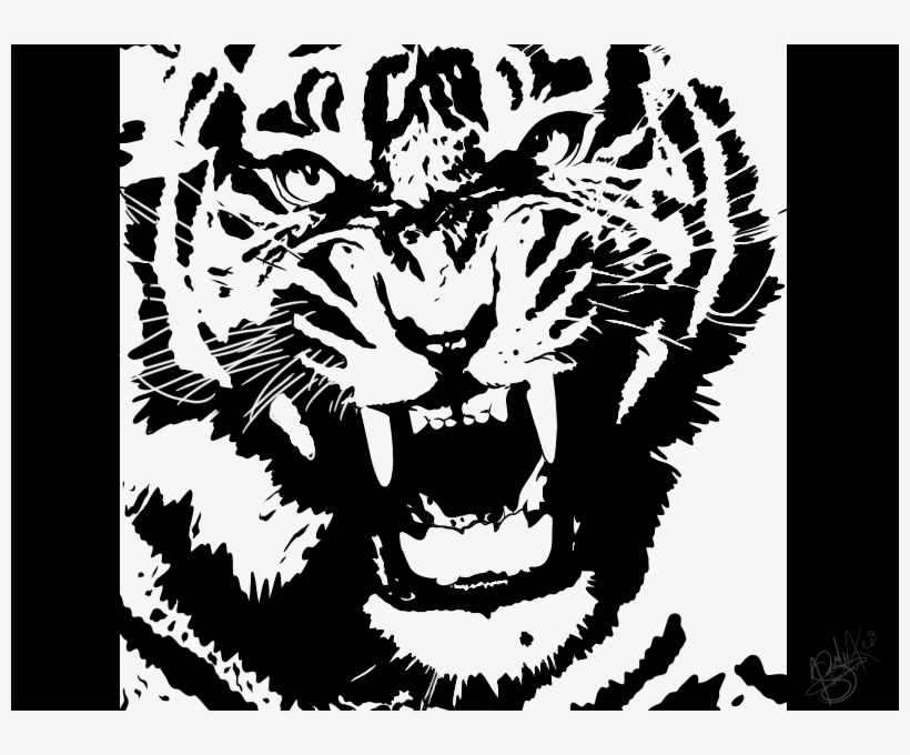 Tiger Contrast Drawing By Keisharall - Society6 Tiger Portrait Animal ...