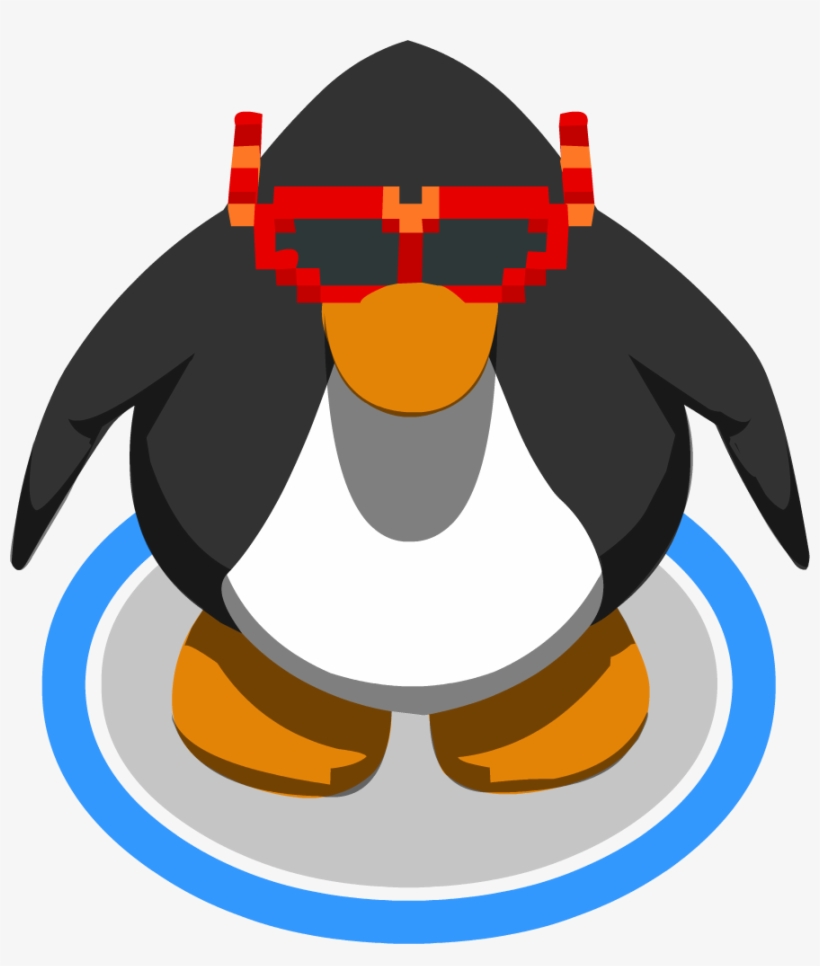 Red Pixel Glasses In-game - Red Penguin Club Penguin - Free Transparent ...