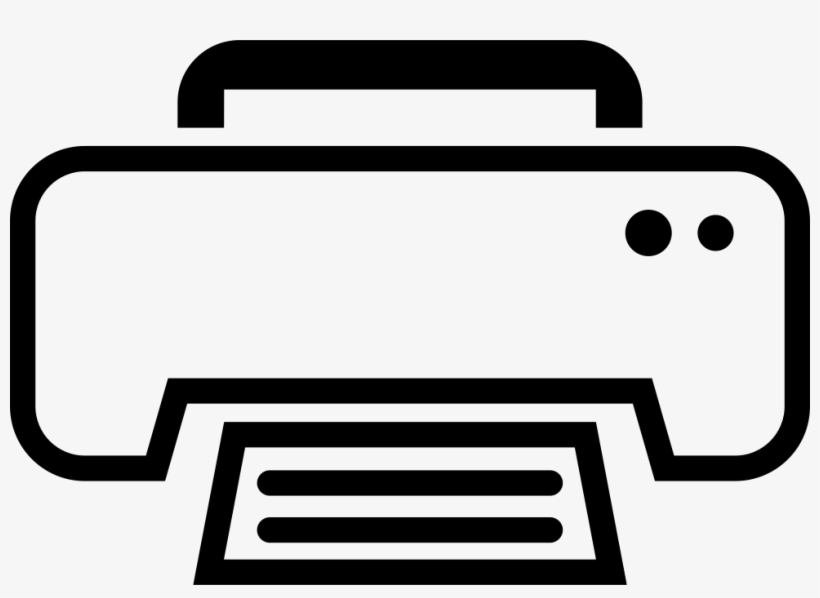 White Print Outline Interface Symbol For Print Button - Black And White ...