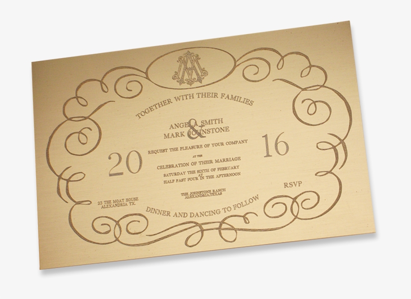 Luxury Top Table Invitations Engraved On Precious Metals - Greeting ...