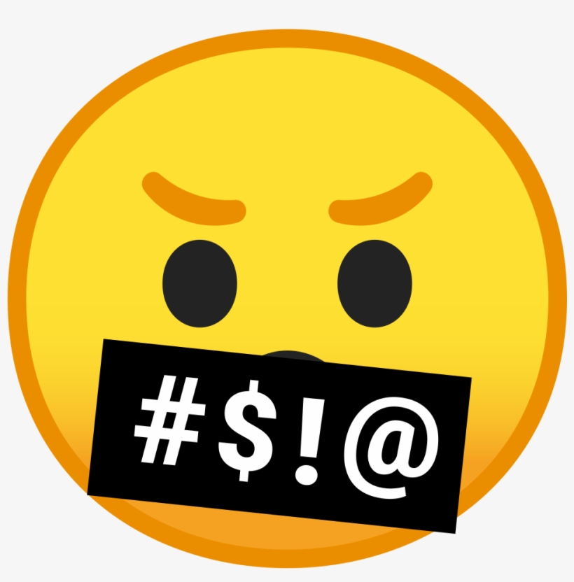 Download Svg Download Png - Serious Face With Symbols Covering Mouth ...