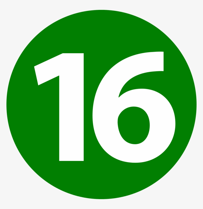 16 - Number 16 Icon - Free Transparent PNG Download - PNGkey