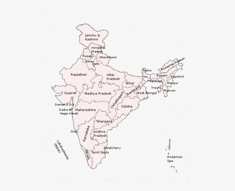 Map Of India - India Map With States Png - Free Transparent PNG ...