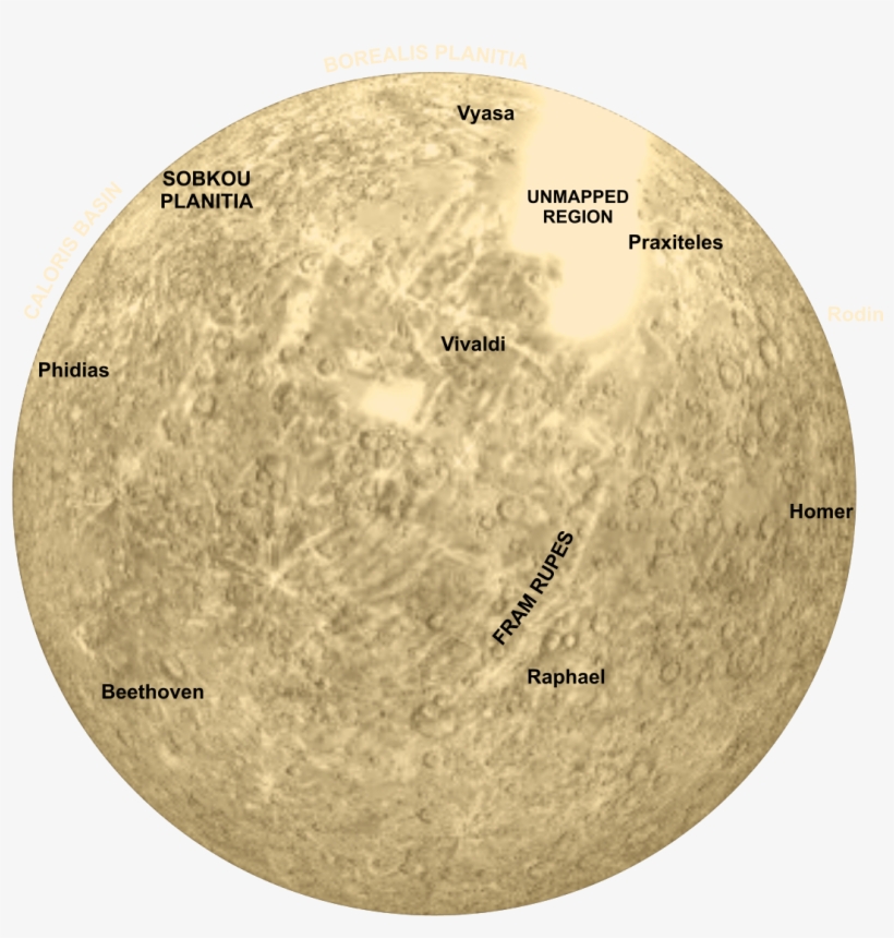 Map Of Mercury - Free Transparent PNG Download - PNGkey